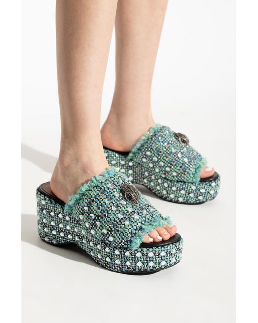 Kurt Geiger Wedge Sandals, in Green | Lyst