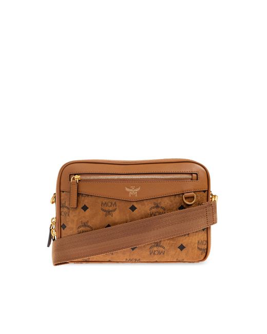 MCM Shoulder Bag With Monogram in Brown for Men | Lyst UK