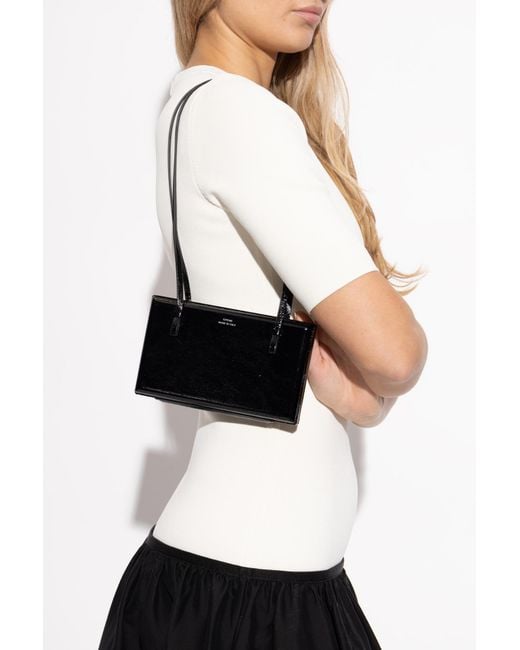 TOTEME Leather Shoulder Bag With Logo in Black | Lyst UK