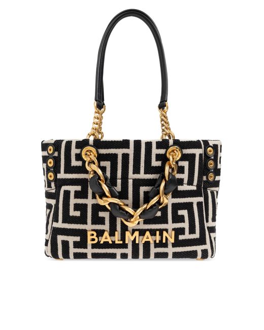 Balmain Bag 1945 Small Type Shopper in Black | Lyst UK