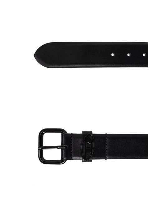 DIESEL Leather Belt "Oval D Logo B-1Dr" in Black | Lyst UK