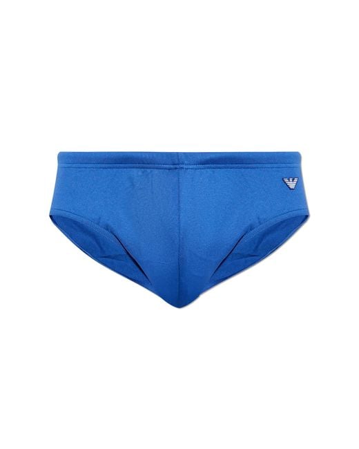 Emporio Armani Swim Briefs From The Sustainability Collection in Blue ...
