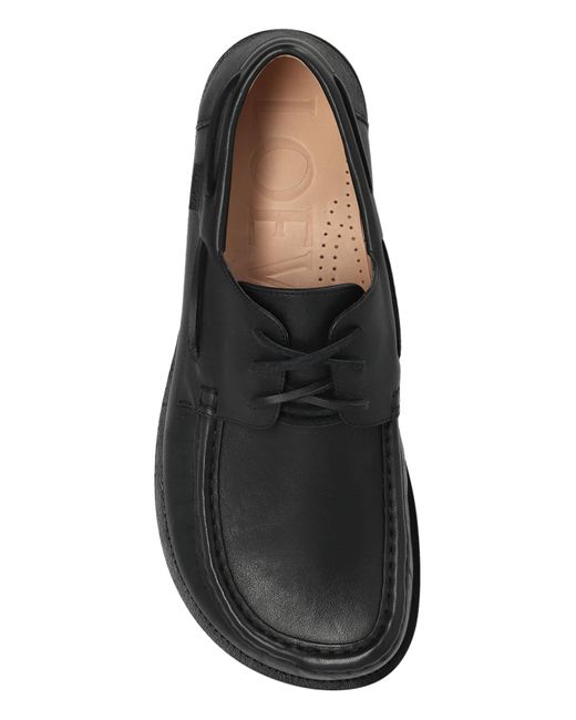Loewe Shoes Campo Type Boat Shoe in Black for Men | Lyst