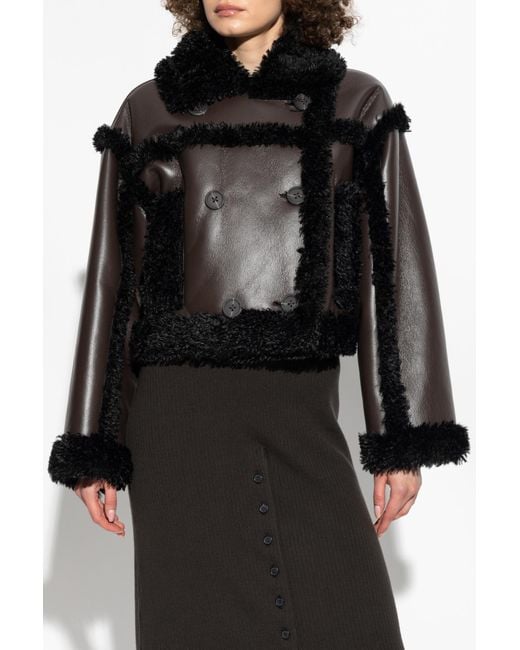 Stand Studio Faux Fur Jacket Kristy in Black | Lyst