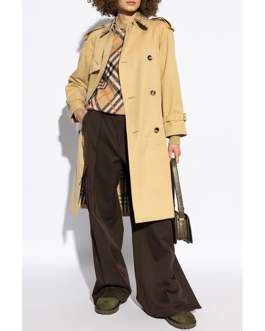 Burberry Cotton Trench Coat in Natural | Lyst