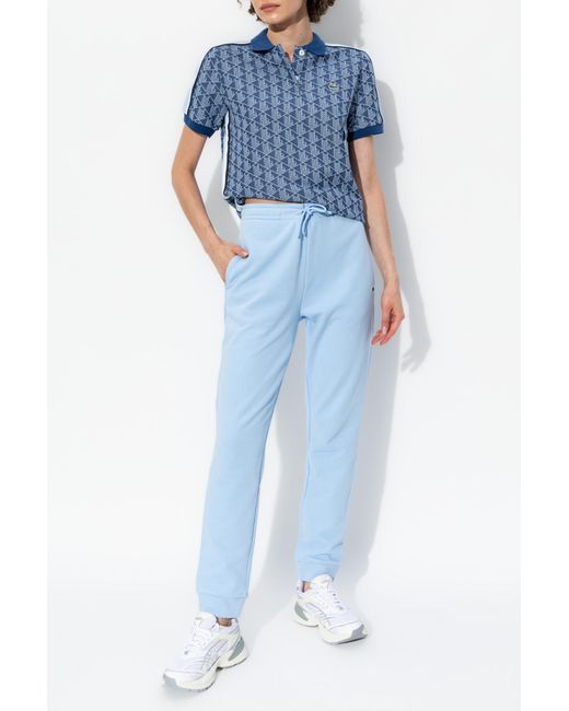 Lacoste Polo With Monogram in Blue | Lyst
