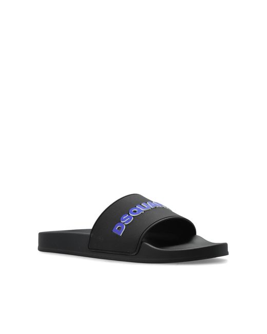 DSquared² Rubber Slides With Logo in Black for Men | Lyst