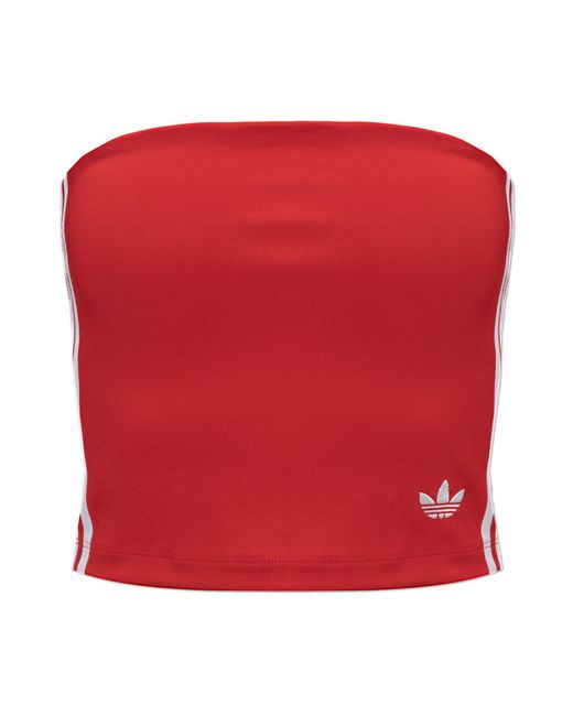 adidas Originals Top With Exposed Shoulders in Red | Lyst UK