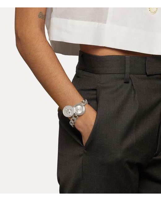 Vivienne Westwood Orb Button Watch Stainless Steel in White | Lyst UK