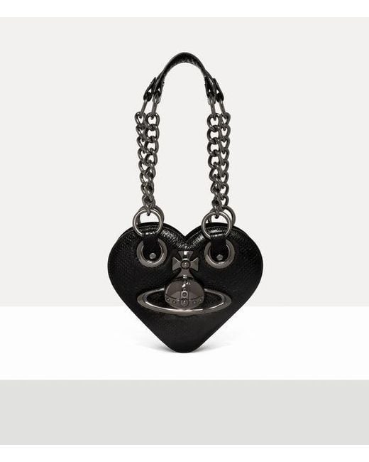 Vivienne Westwood Juliet Heart Chain Bag Python-Effect Emboss in Black ...