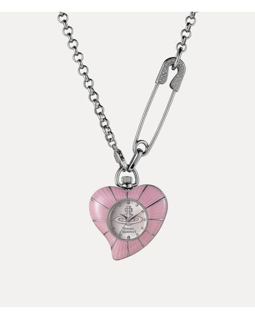 Vivienne Westwood Heart Pendant Watch Stainless Steel in Pink | Lyst UK
