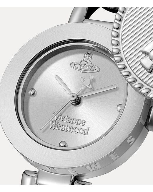 Vivienne Westwood Orb Button Watch Stainless Steel in White | Lyst UK