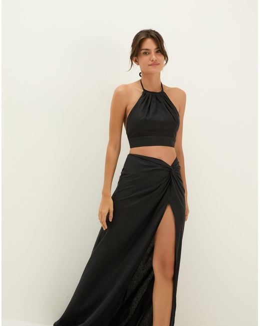 ViX Ibiza High Neck Halter Top in Black | Lyst
