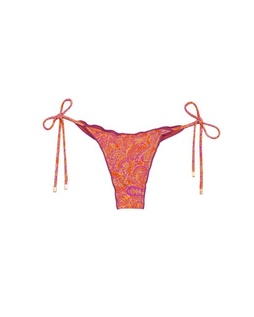 Vix Ripple Tie Side Bottom In Red Lyst