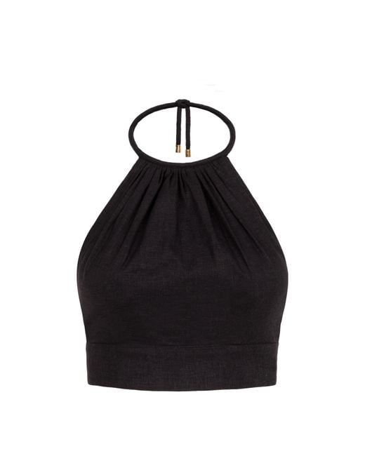 ViX Ibiza High Neck Halter Top in Black | Lyst