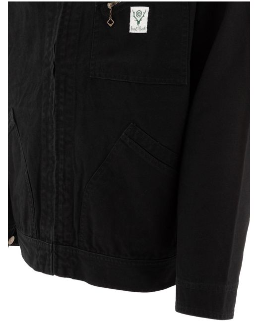 South2 West8 Work Jackets in Black for Men | Lyst