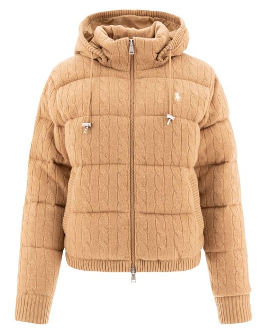Polo Ralph Lauren "Pony" Wool Down Jacket in Natural | Lyst