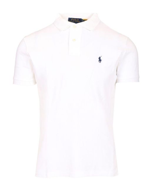 Polo Ralph Lauren Cotton Jersey Polo Shirt in White for Men | Lyst