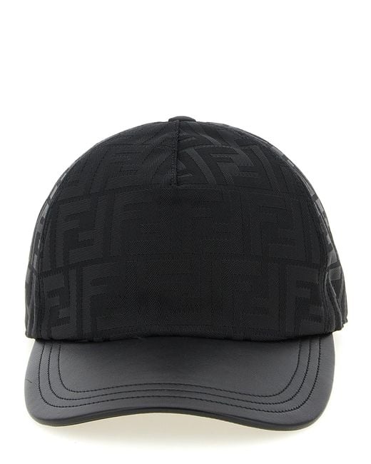 Fendi Ff Jacquard Cap Hats Black for Men | Lyst UK