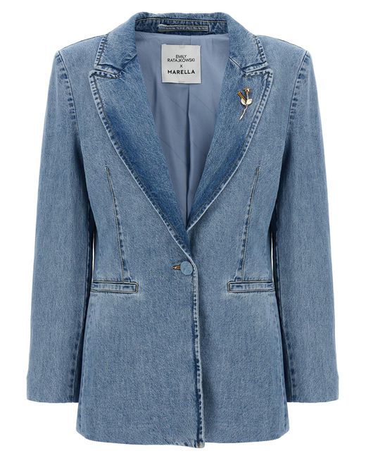 Marella Blazer Capsule Emily Ratajkowski X Blazer And Suits in Blue | Lyst