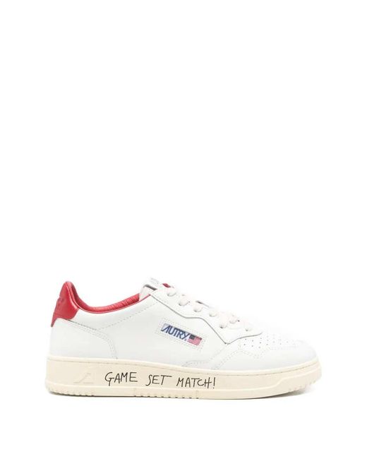Autry Medalist Sneaker With Perforated Red Detail in White for Men ...