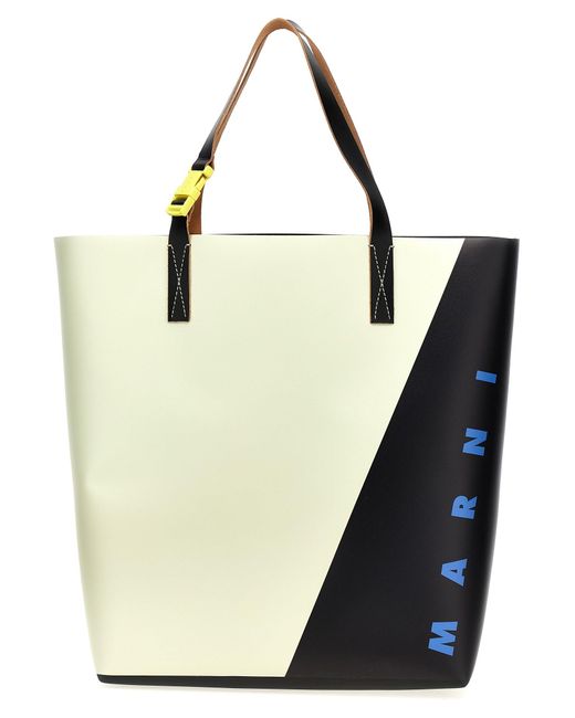 Marni Logo Shopping Bag in Black | Lyst Marni Logo Shopping Bag in Black | Lyst