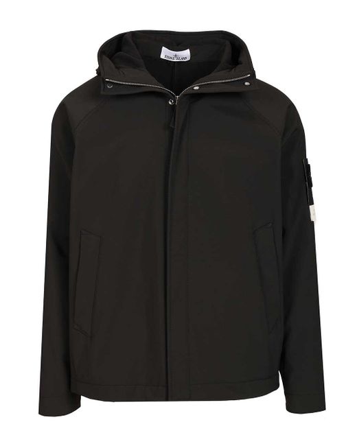 Stone Island Parka Soft Shell-R_E.Dyeâ in Black for Men | Lyst UK