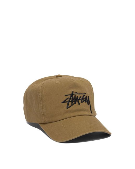 Stussy Logo Embroidered Curved Peak Cap in Natural for Men | Lyst