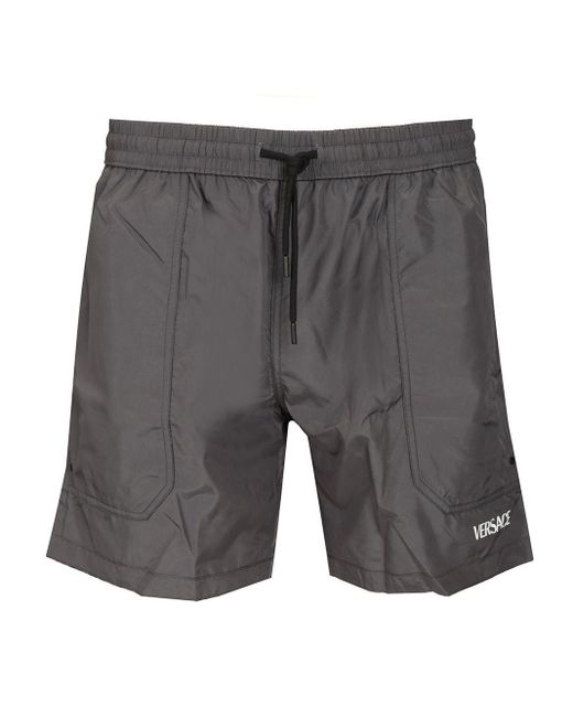 Versace Baroque Reversible Beach Bermuda Shorts Swimwear in Grey for ...
