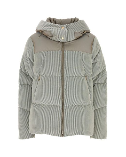 Moorer Pastel Light Corduroy Carola Iv Down Jacket in Gray | Lyst