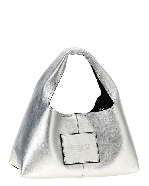 Marc Jacobs The Metallic Leather Mini Sack Bag Hand Bags in White | Lyst