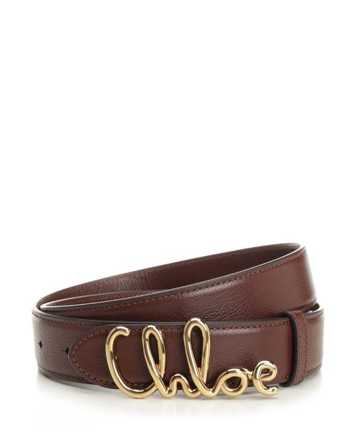 Chloé Chloã Iconic Leather Belt in Brown | Lyst UK