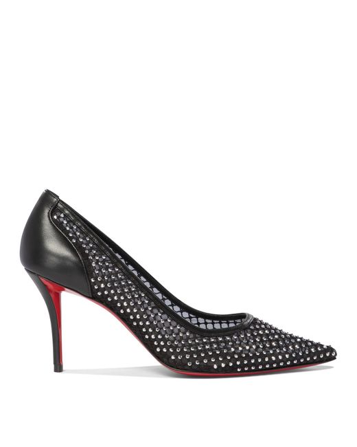 Christian Louboutin Apostropha Mesh Strass Heeled Shoes Black | Lyst