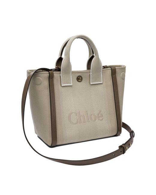Chloé Carry Handbags in Natural | Lyst