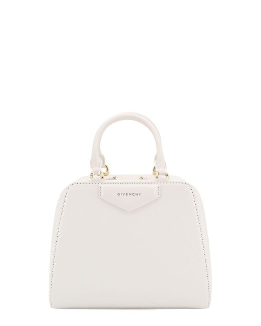 Givenchy Leather Handbag With Frontal Logo in White | Lyst
