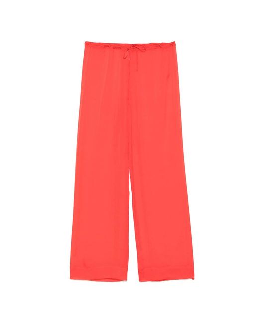 Paloma Wool Silk Pants in Red | Lyst