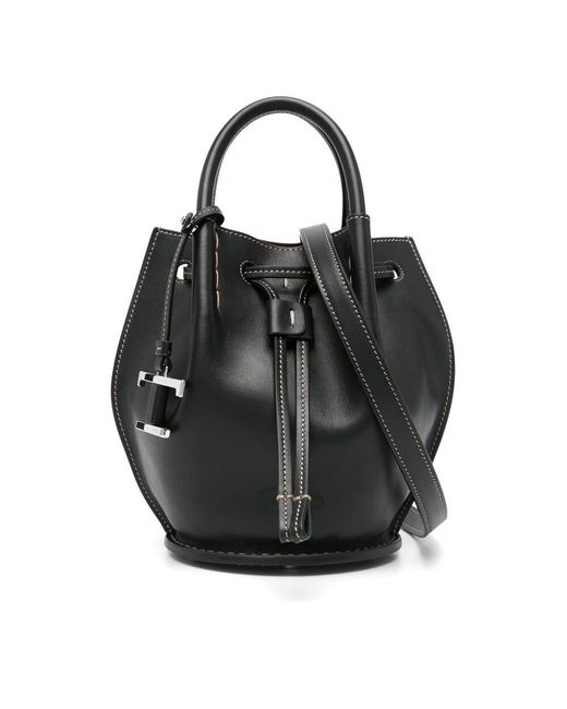 Tod's Leather Bucket Bags in Black | Lyst