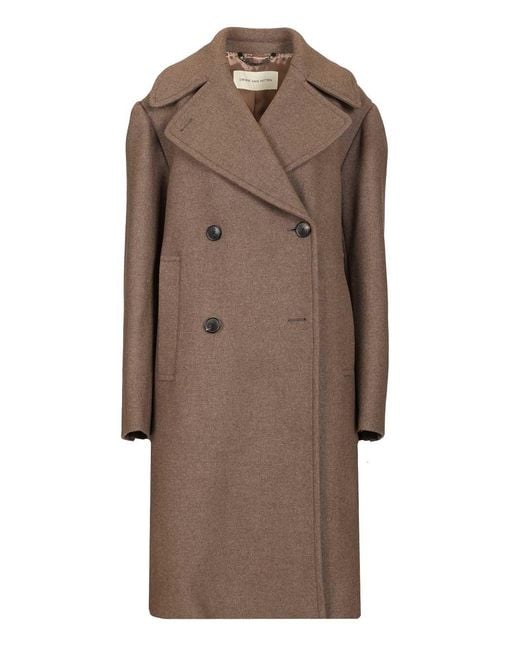 Dries Van Noten Oversized Double-Breasted Coat in Brown | Lyst UK