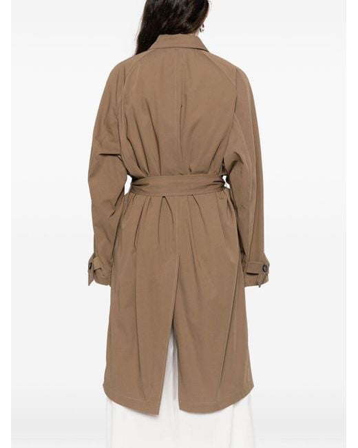 TOTEME Cotton Trench Coat in Natural | Lyst