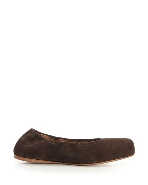 Alaïa Alaã¯A Square-Toe Flat Ballerinas in Brown | Lyst UK