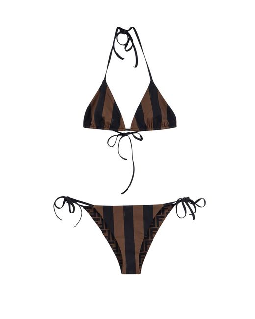 Fendi Lycra Bikini With Pequin Stripes in White | Lyst
