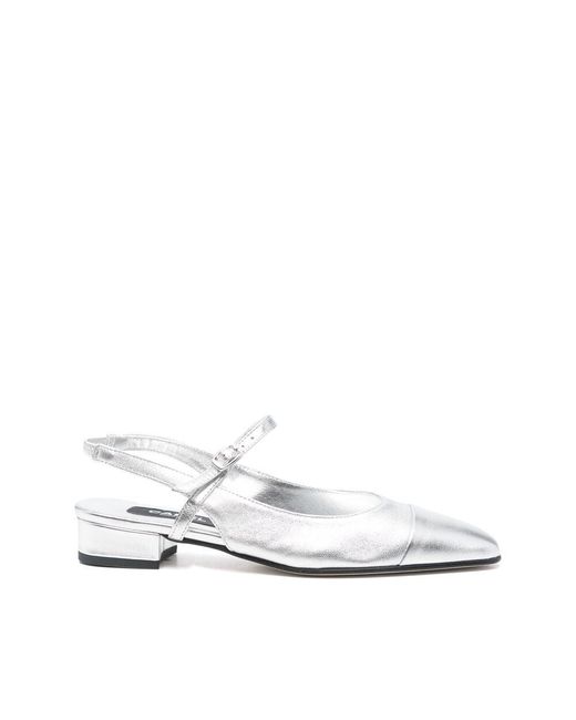 CAREL PARIS Leather Ballet Flats in White | Lyst