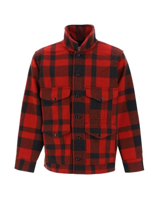 Filson Mackinaw Wool Cruiser Jacket in Red for Men | Lyst