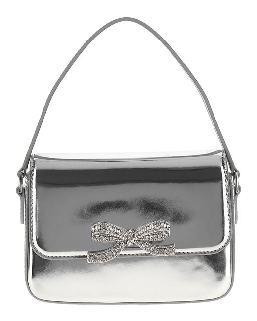 Self-Portrait ' Leather Micro' Handbag in Gray | Lyst