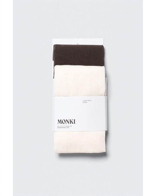 Monki 2-Pack Sheer 20 Den Tights in White | Lyst UK