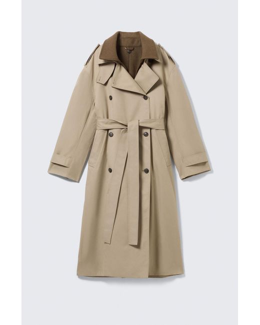 Weekday Oversized Trench Coat With Detachable Lining in Natural | Lyst UK