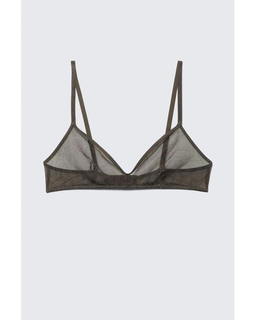 Weekday Mila Printed Mesh Triangle Bra in Black | Lyst UK