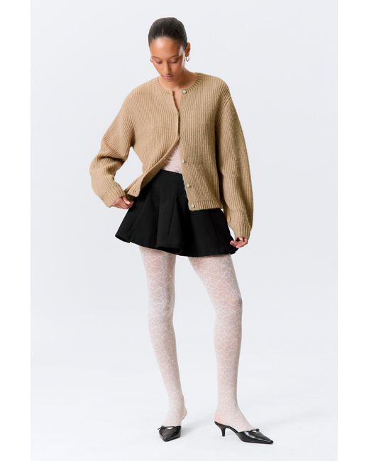 Monki Soft Knitted Cardigan in Natural | Lyst UK