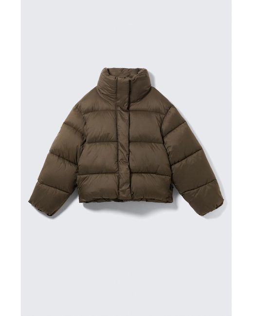 Weekday Short Oversized Puffer Jacket in Black | Lyst UK