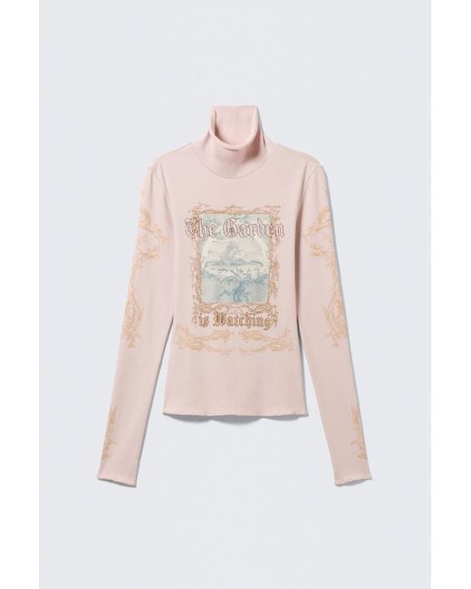 Monki Fitted Turtleneck Top in Grey | Lyst UK